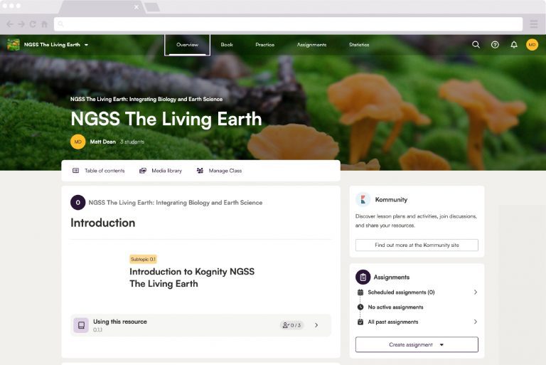 NGSS High School Science Program: digital curriculum - Kognity