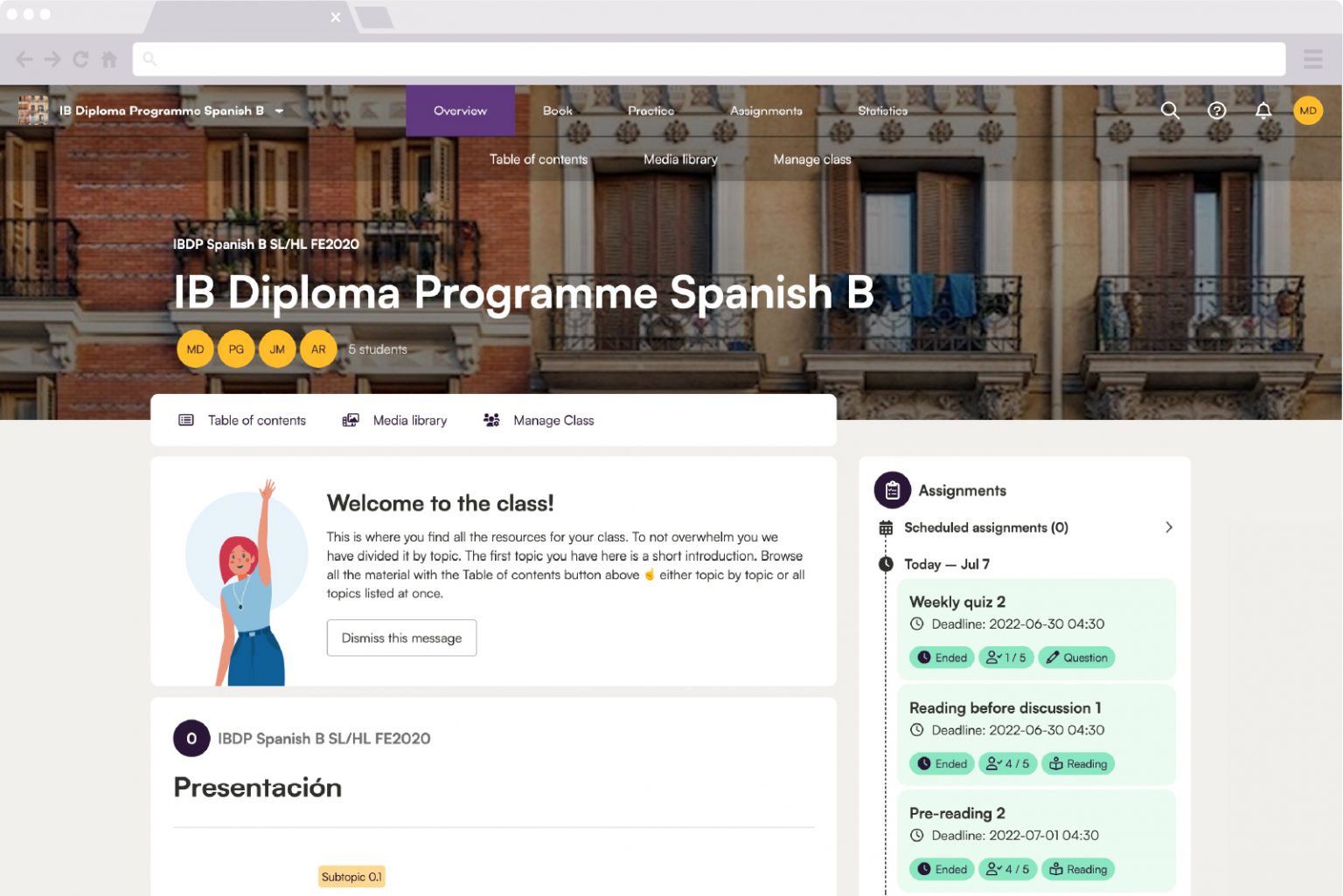 IB DP Spanish B teaching resource - Kognity