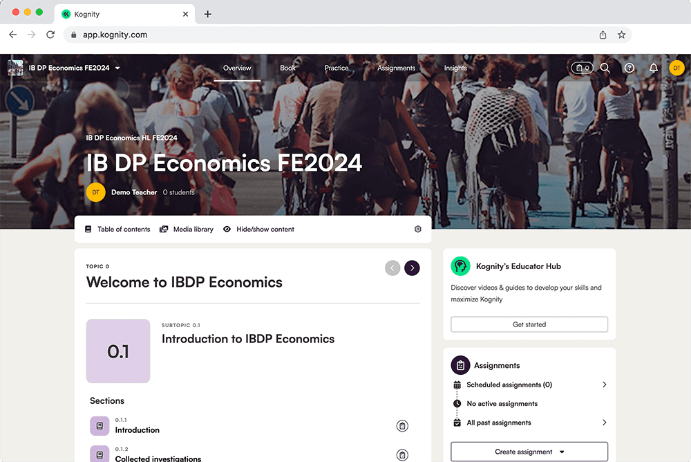 IB DP Economics digital textbook & assessment tool - Kognity