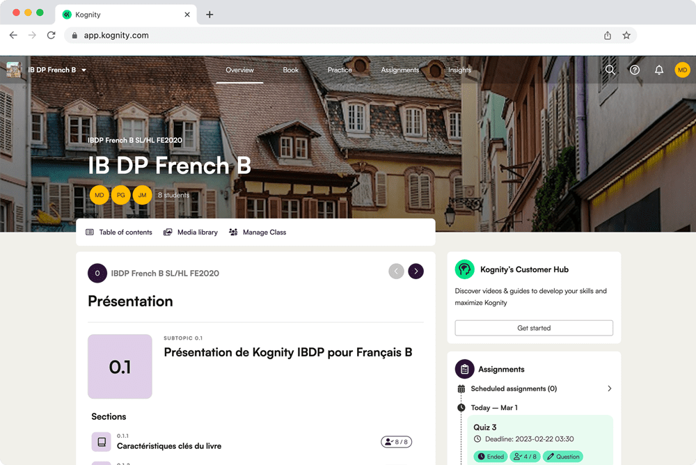 IB DP French B digital textbook & assessment resources - Kognity