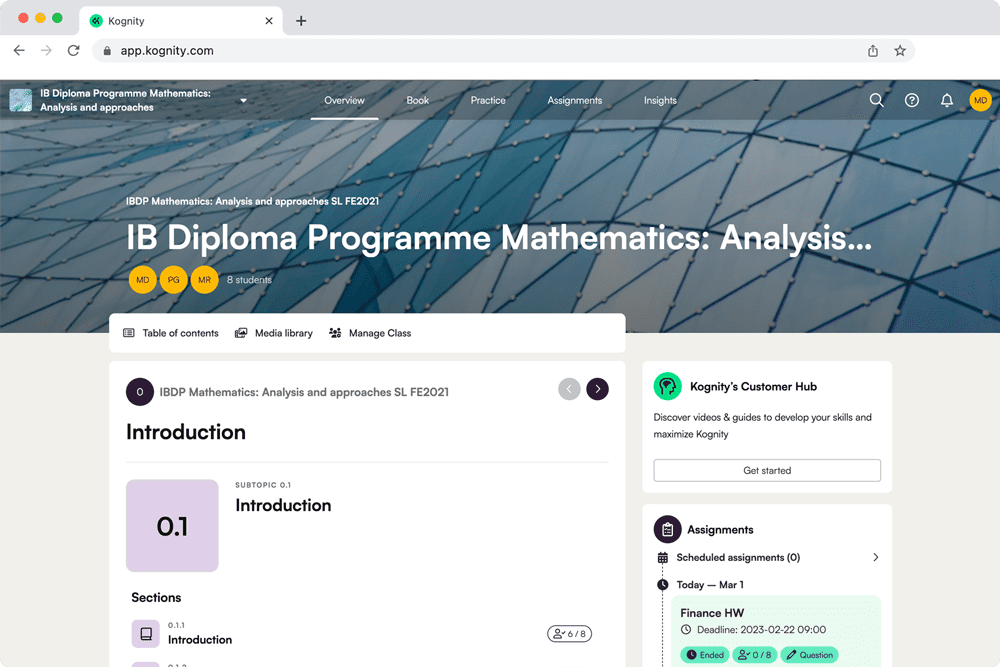 IB DP Mathematics: Analysis & Approaches digital textbook - Kognity