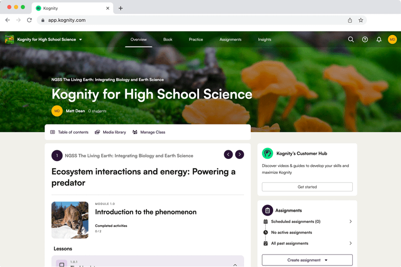 Kognity for High School Science in New York - Kognity