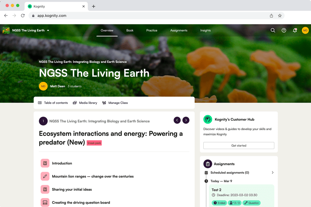 Digital High School Science Curriculum Resource - Kognity